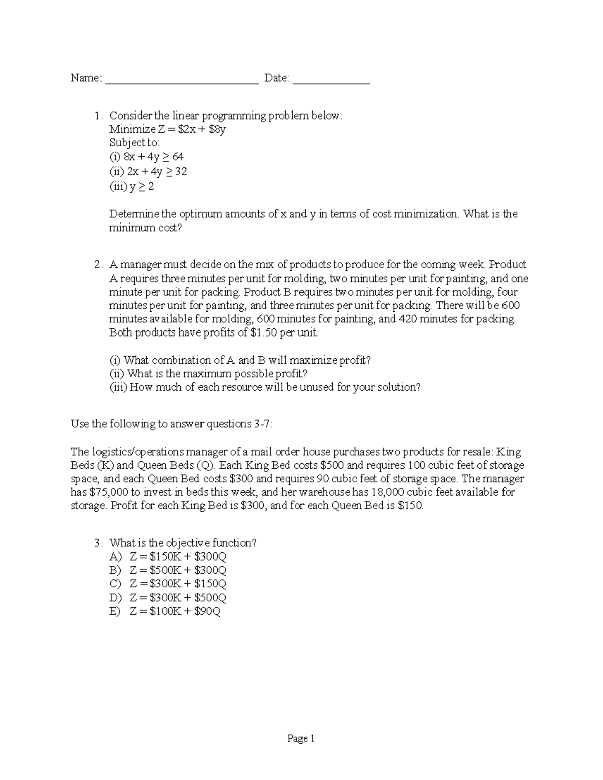 Supplement 6 - Practice MCQ - Name: __________________________ Date ...