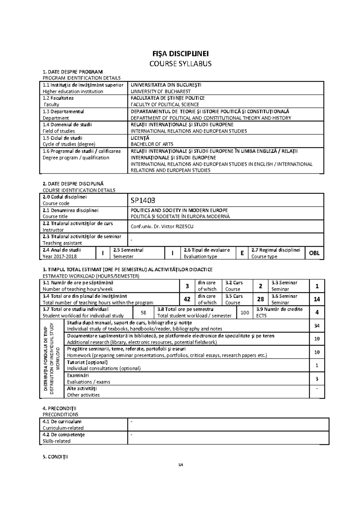 SP1403 RISE SEM1 Rizescu-1 - - Studocu