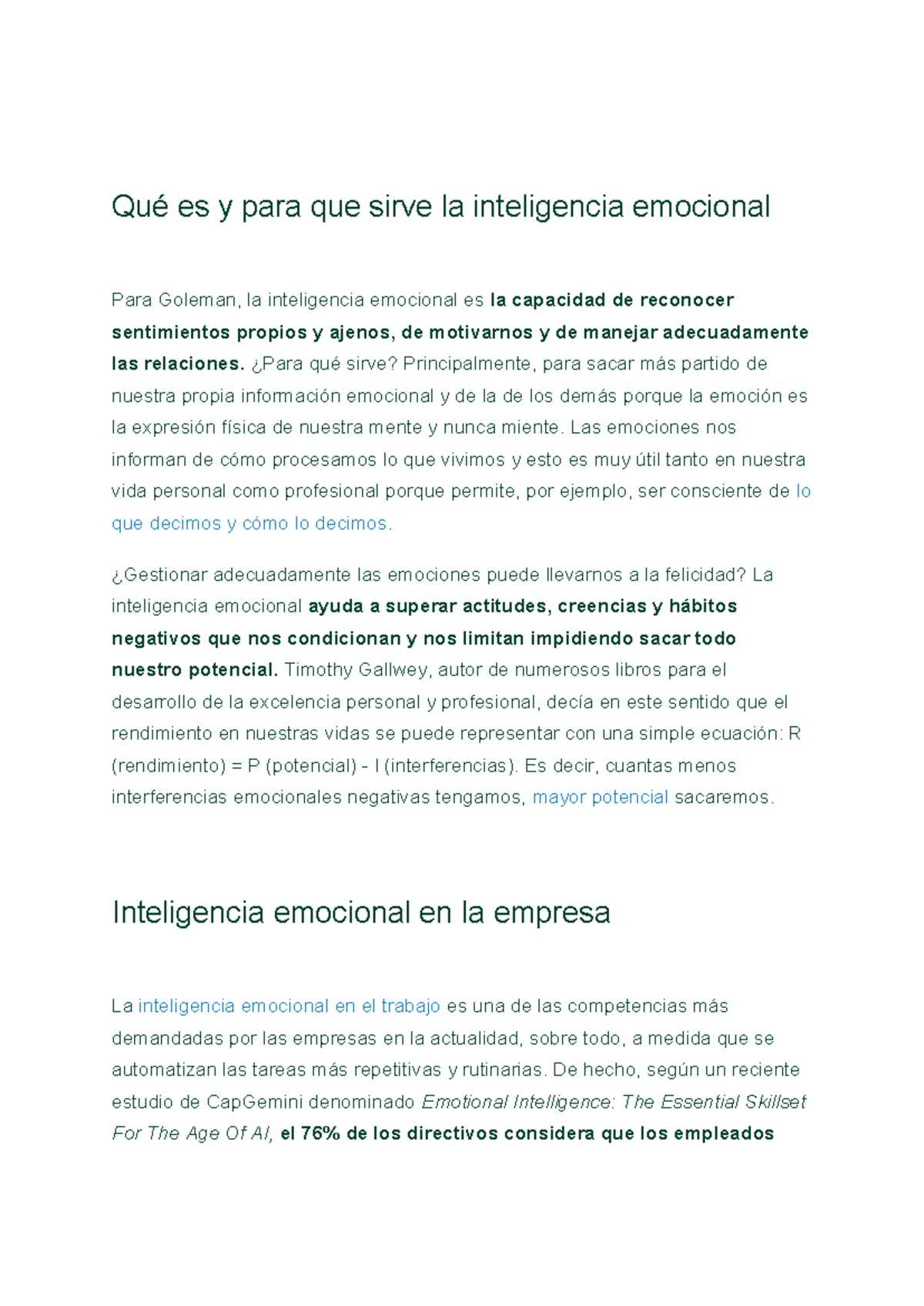 Qué Es Y Para Que Sirve La Inteligencia Emocional Copia Qué Es Y
