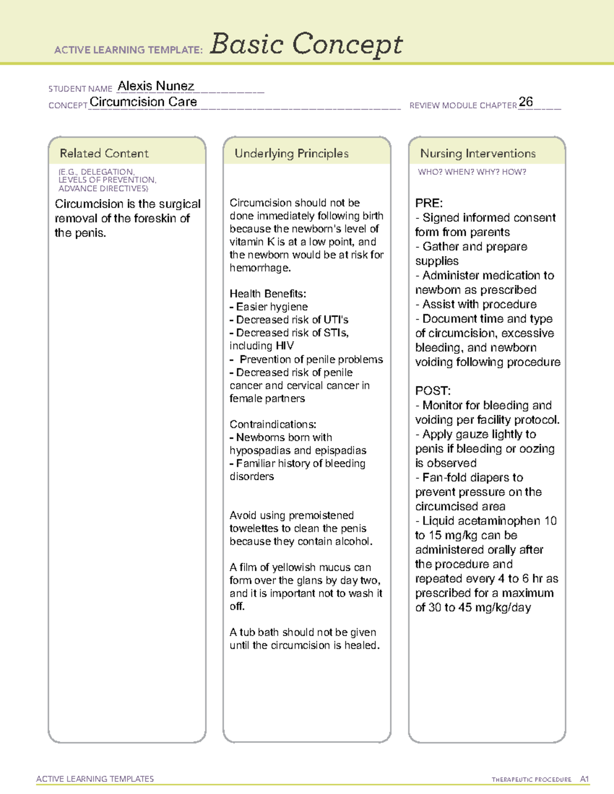 Circumcision care - ACTIVE LEARNING TEMPLATES THERAPEUTIC PROCEDURE A ...