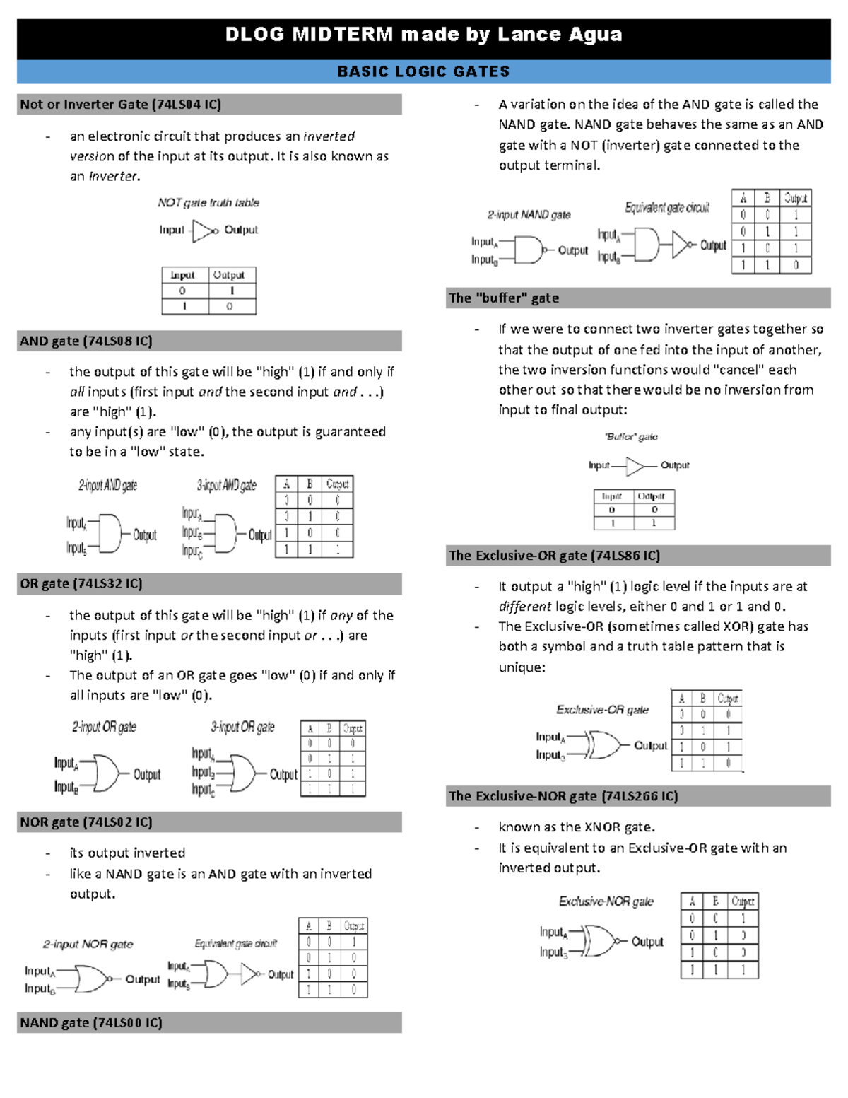DLOG Midterm Reviewer - DLOG MIDTERM made by Lance Agua BASIC LOGIC ...