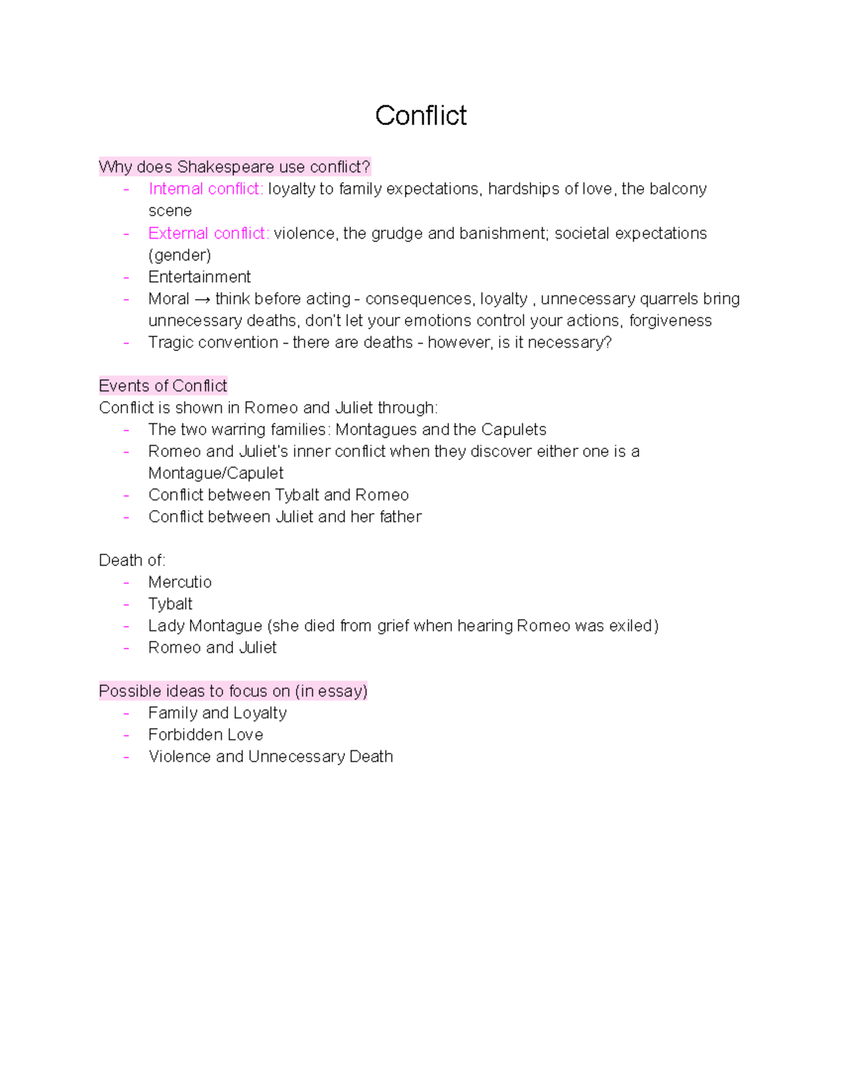 Conflict - Romeo and Juliet - Conflict Why does Shakespeare use ...