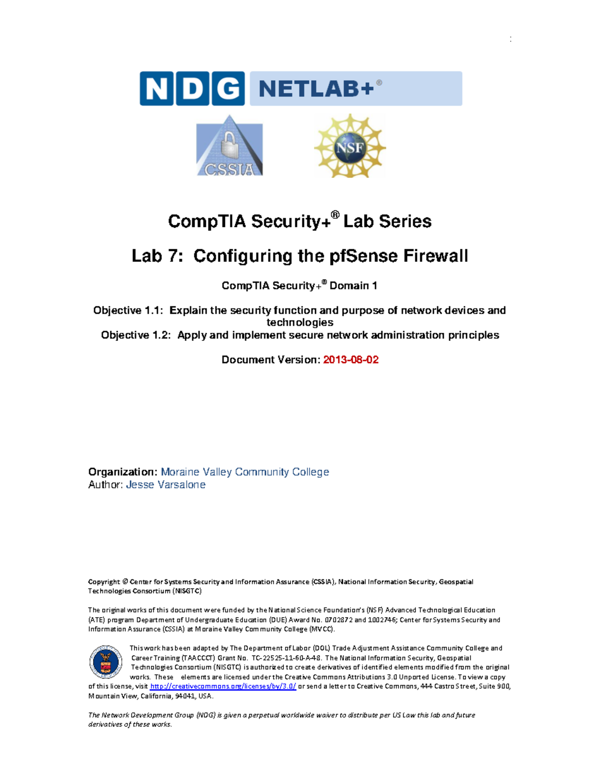 Vdocuments - tài liệu - : CompTIA Security+ ® Lab Series Lab 7 ...