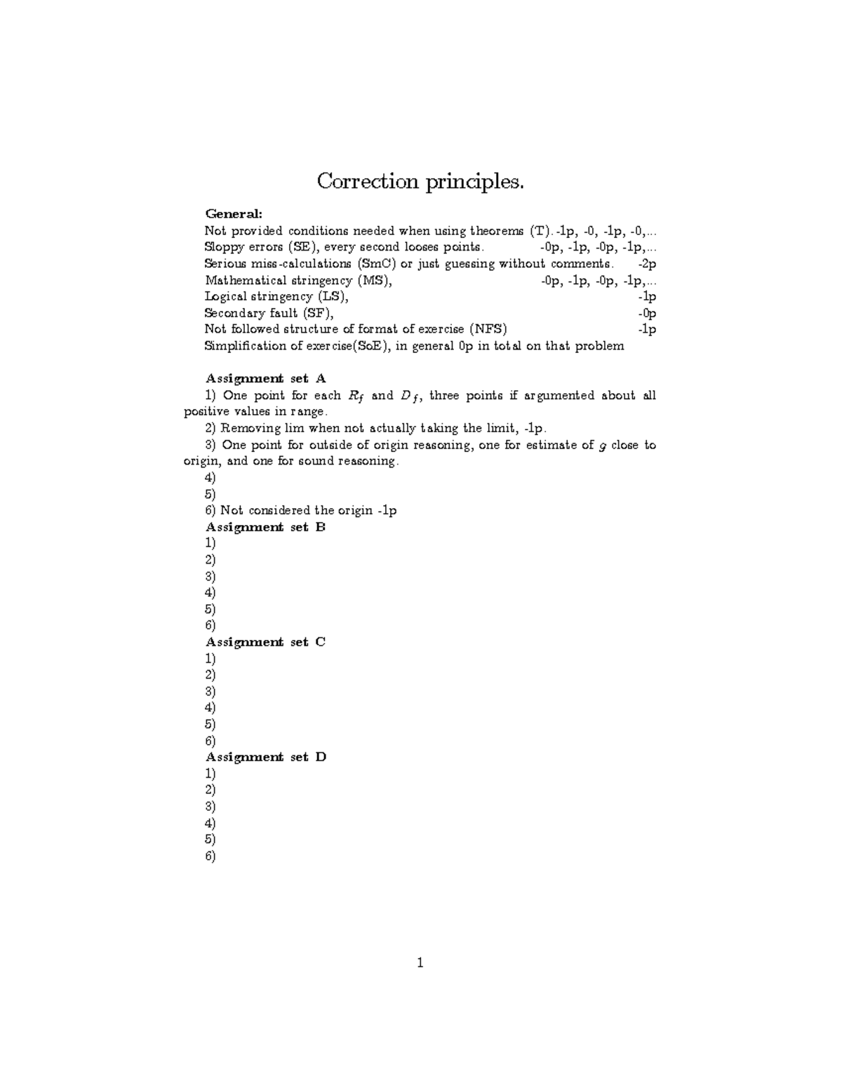 Correction principles MAA 149S2022 - Correction principles. General ...