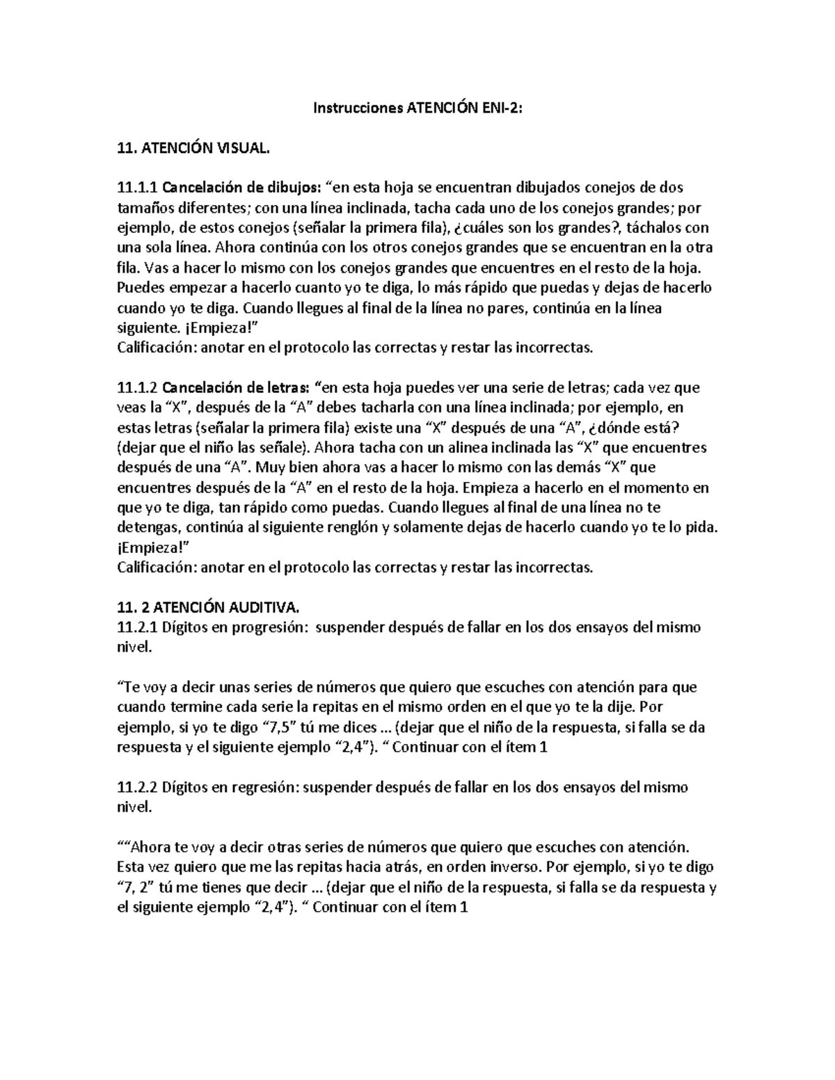 S4 TEST DE Atención ENI-2 Niños - Instrucciones ATENCIÓN ENI-2 ...