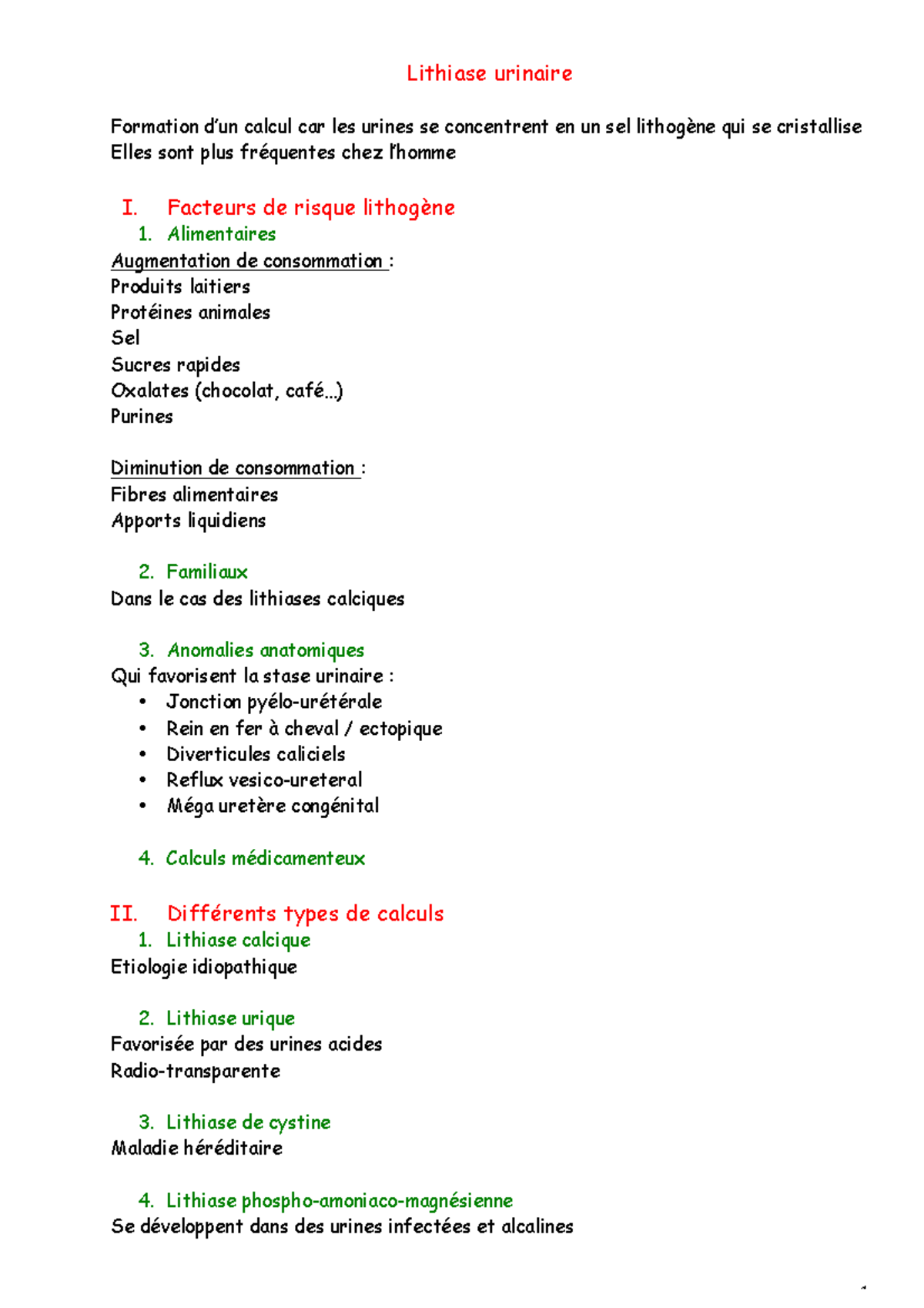 Lithiase-urinaire - Bilogier - 1 Lithiase urinaire Formation d’un ...