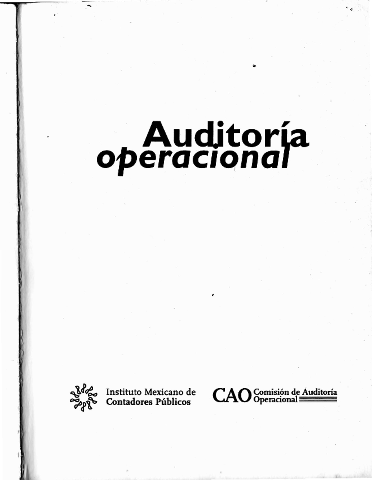 Libro de Auditoria Operacional - +K oPerocionol Insüttrto Mexicano de ...