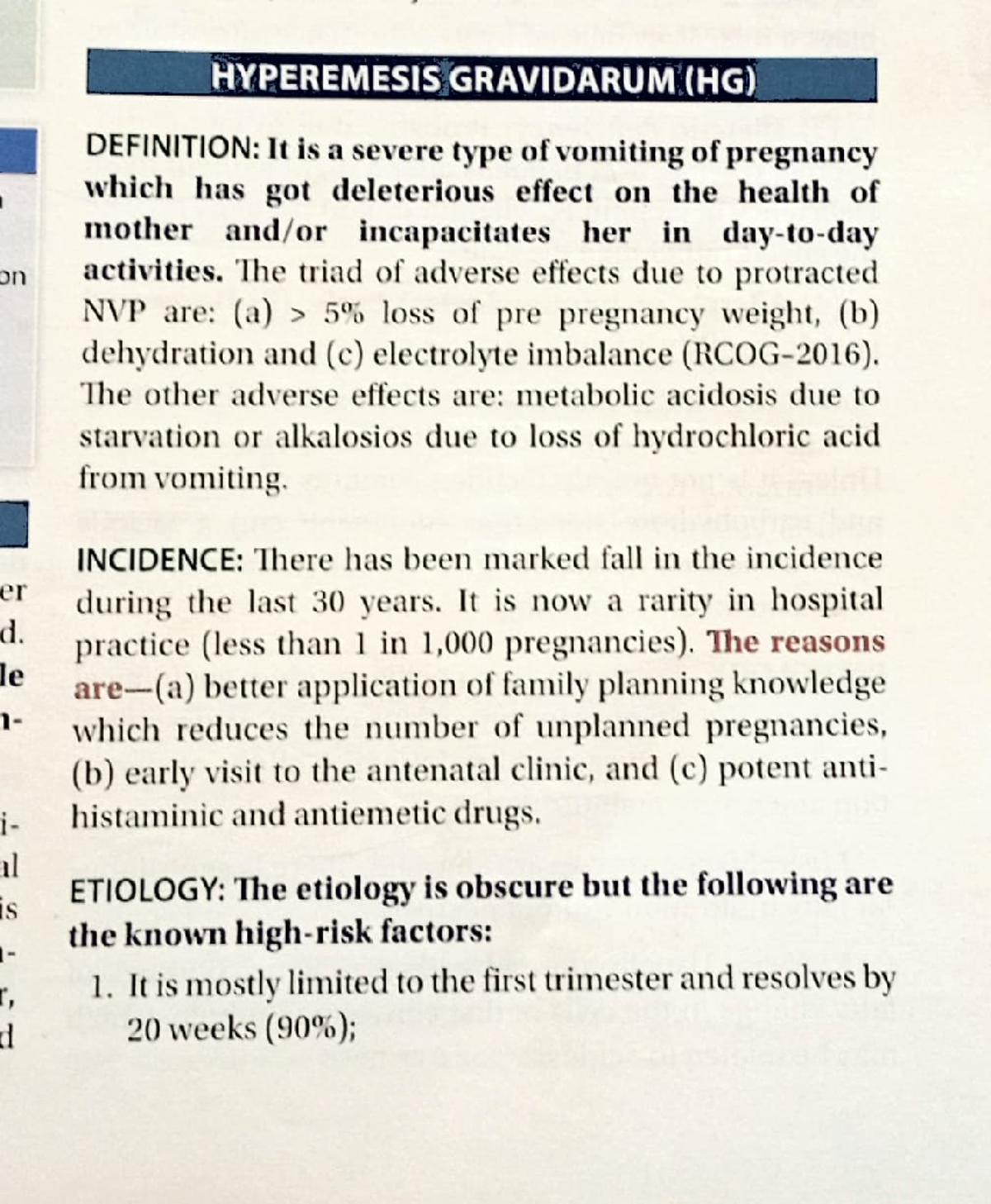 Hyperemisis Gravidarum - HYPEREMESIS GRAVIDARUM(HG) DEFINITION: It is a ...