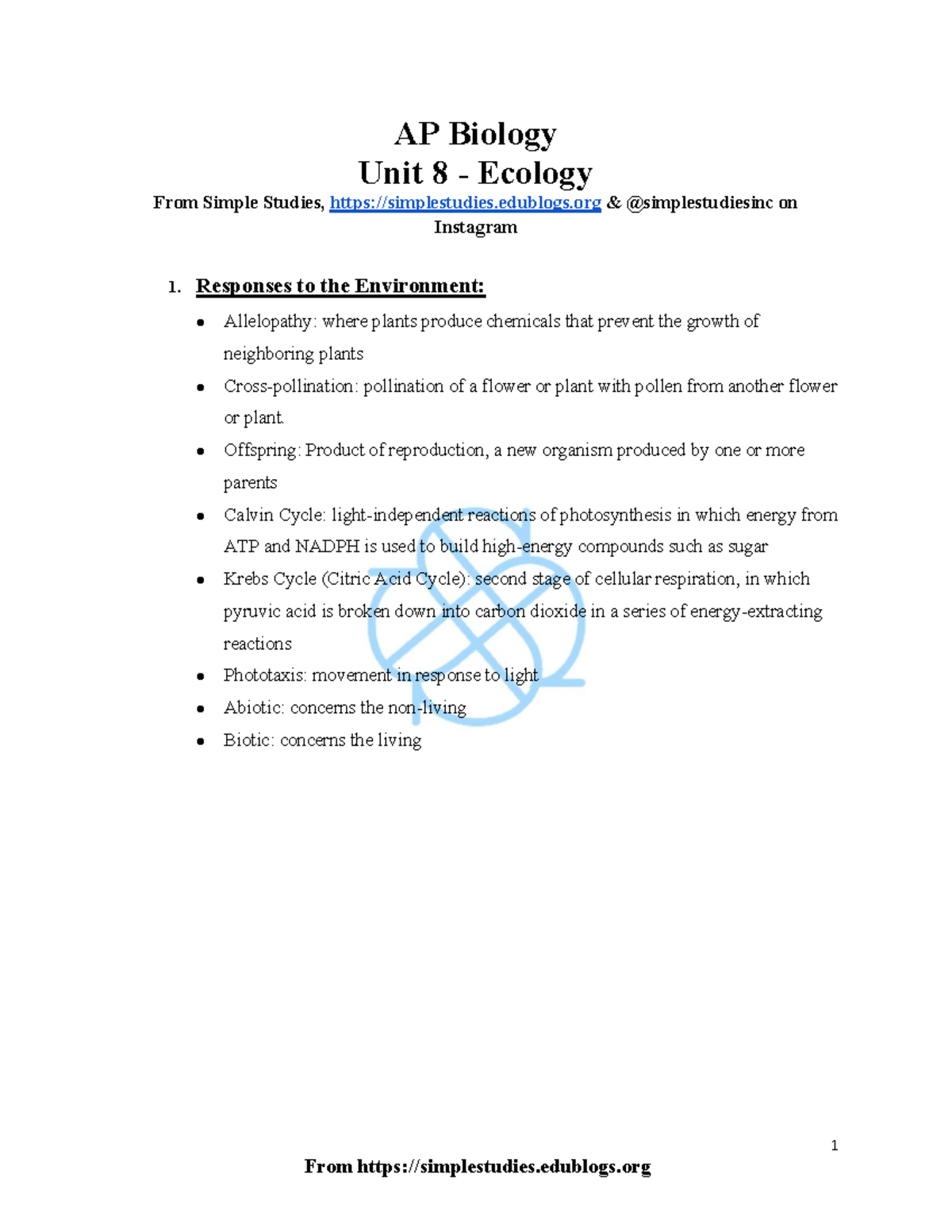 609f6469c381f300217 e3d3f SS-AP-Biology-Unit-8 - AP Biology Unit 8 ...