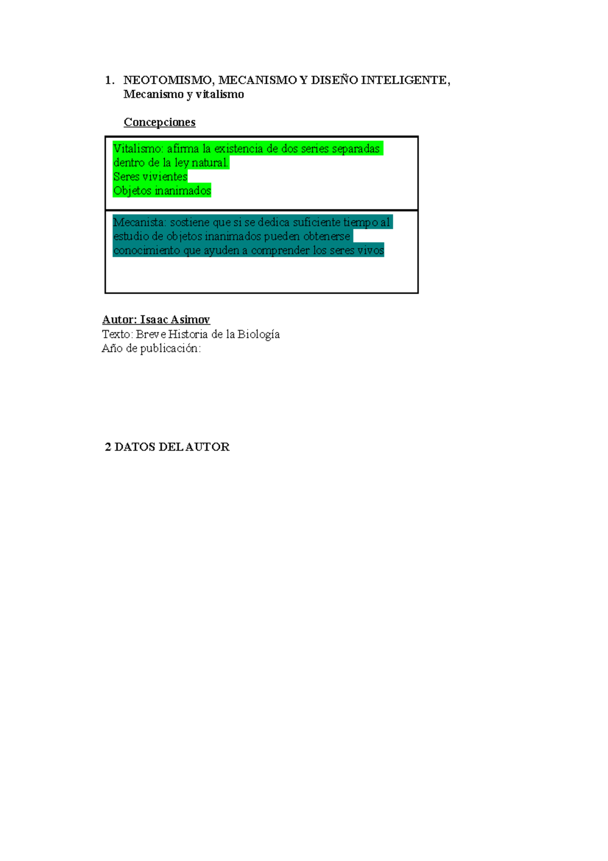 Neotomismo - 1. NEOTOMISMO, MECANISMO Y DISEÑO INTELIGENTE, Mecanismo y ...