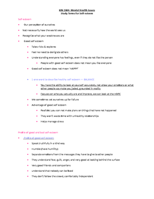KIN 2604- Study terms for defense strategies - KIN 2604- Mental Health ...