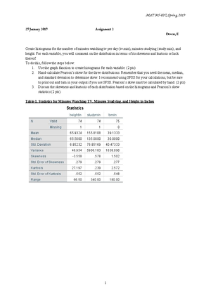 Assignment 4 stats - Statistics for Social Sciences Fall 2011 ...
