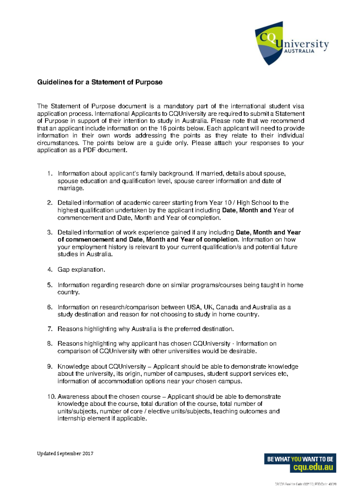 SOP Guideline for Aus - guide line question - Updated September 2017 ...