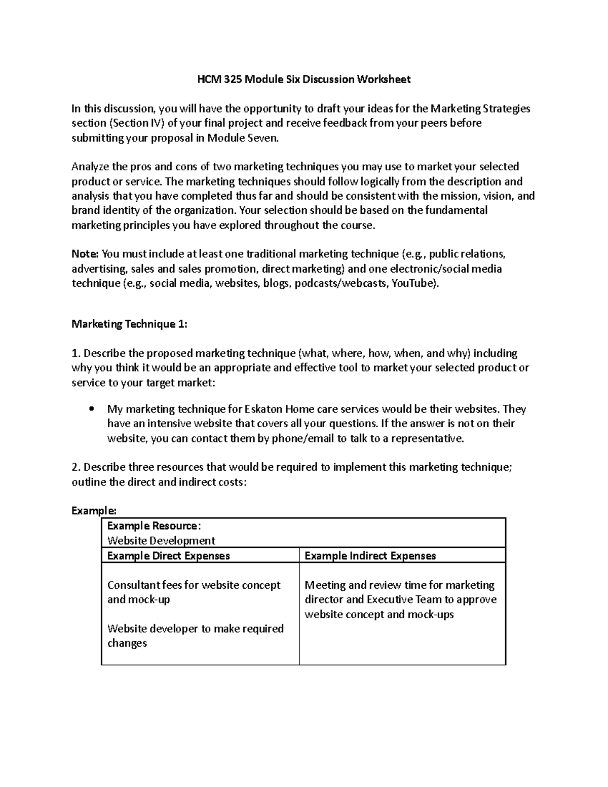 HCM 325 Module Six Discussion Worksheet - Analyze the pros and cons of ...