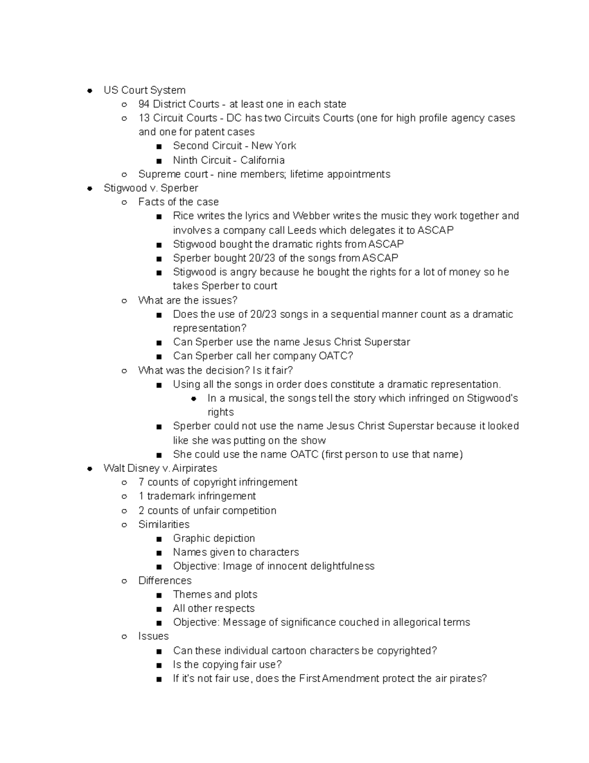 Lecture 3 Notes - US Court System 94 District Courts - at least one in ...