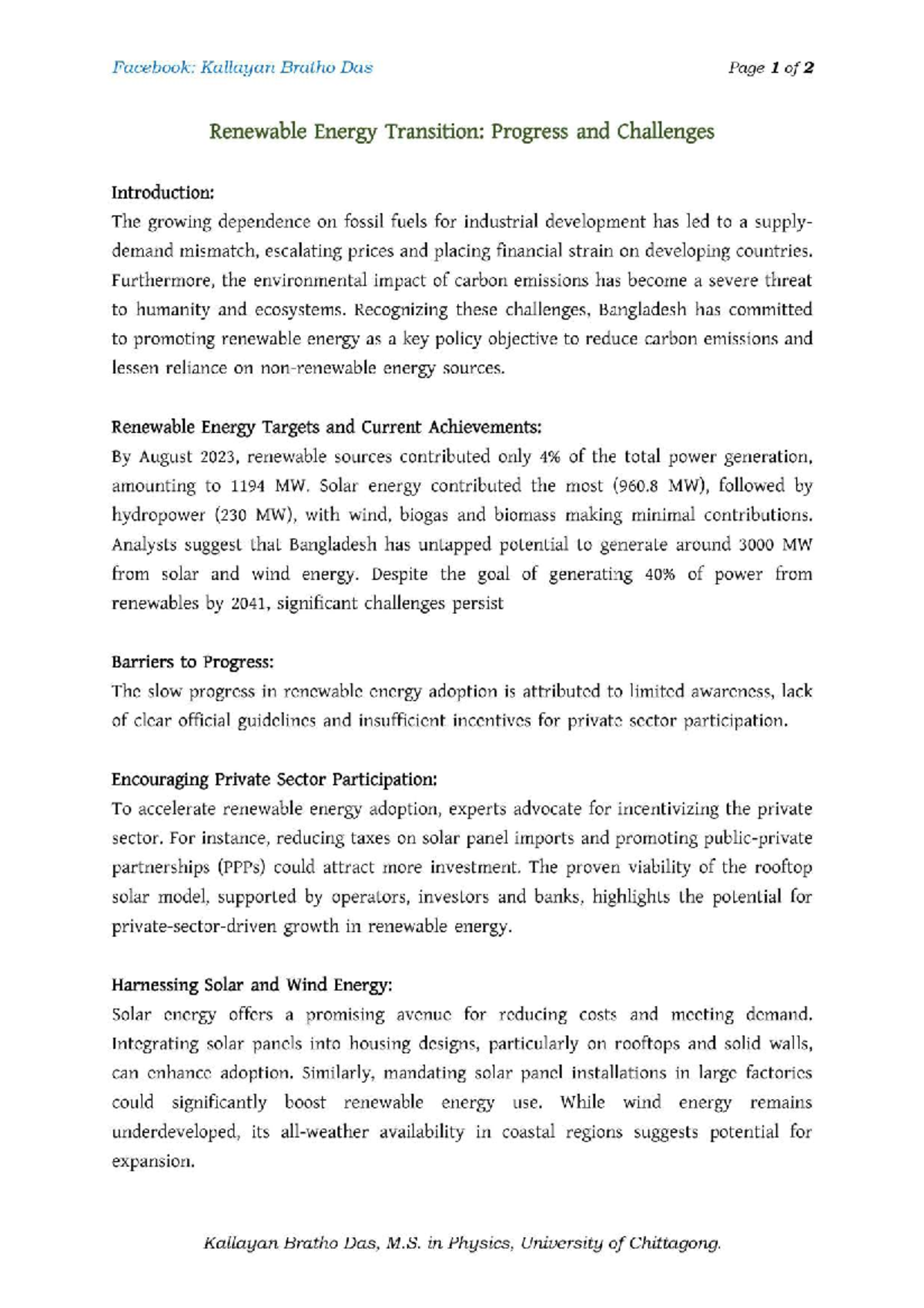 10. Focus Writing English - 10 - Renewable Energy Transition - Progress ...