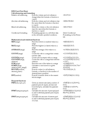 BUS-K201 Chapter 12 Power of Excel - Workbook o Worksheet is single ...