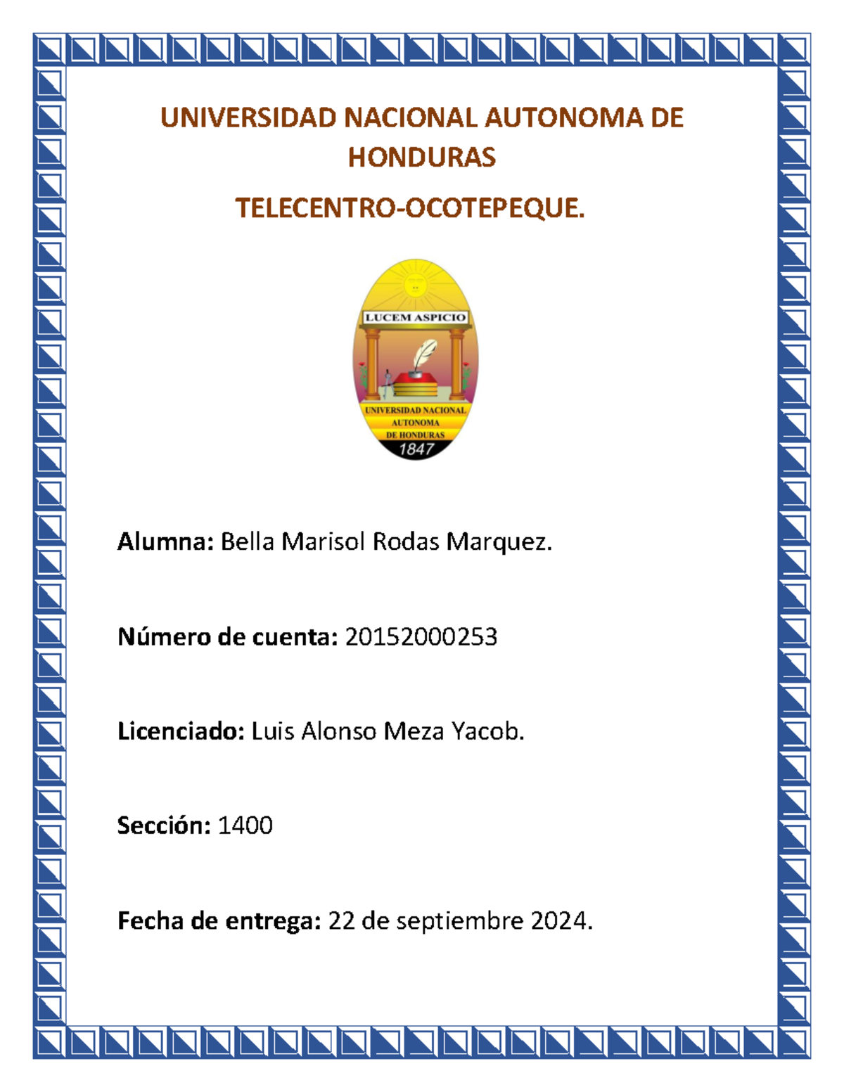 Bella rodas U1T1A1 - Mjjkk - UNIVERSIDAD NACIONAL AUTONOMA DE HONDURAS ...