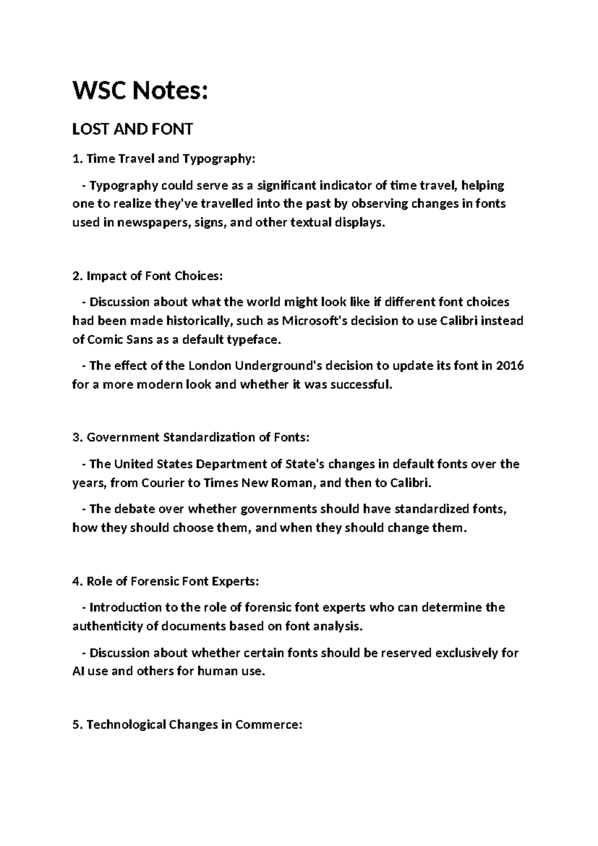 WSC Notes - Practice reading, a lot of info - WSC Notes: LOST AND FONT ...