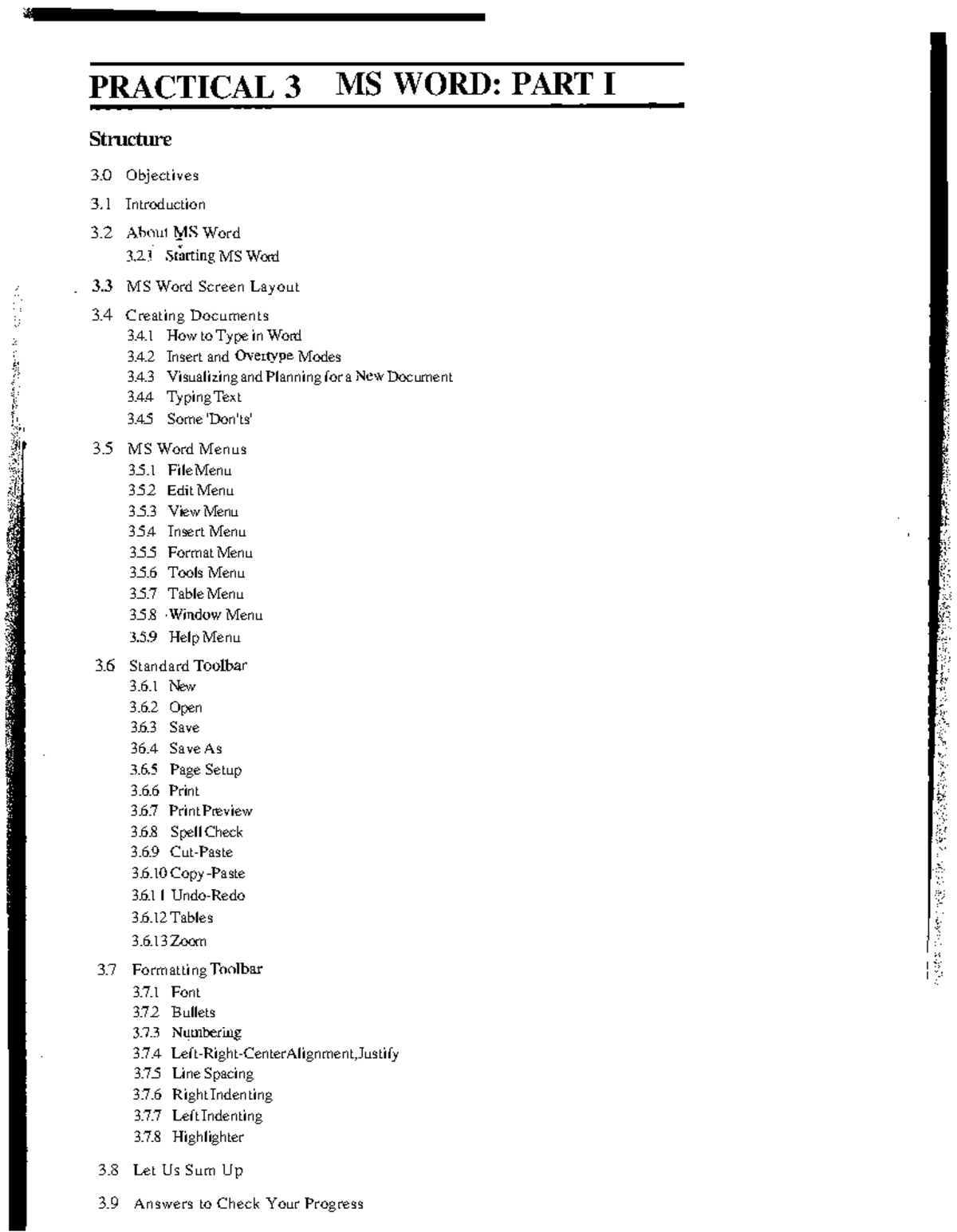 Practical-3 - Ms word prac - PRACTICAL 3 MS WORD: PART I Structure 3 ...