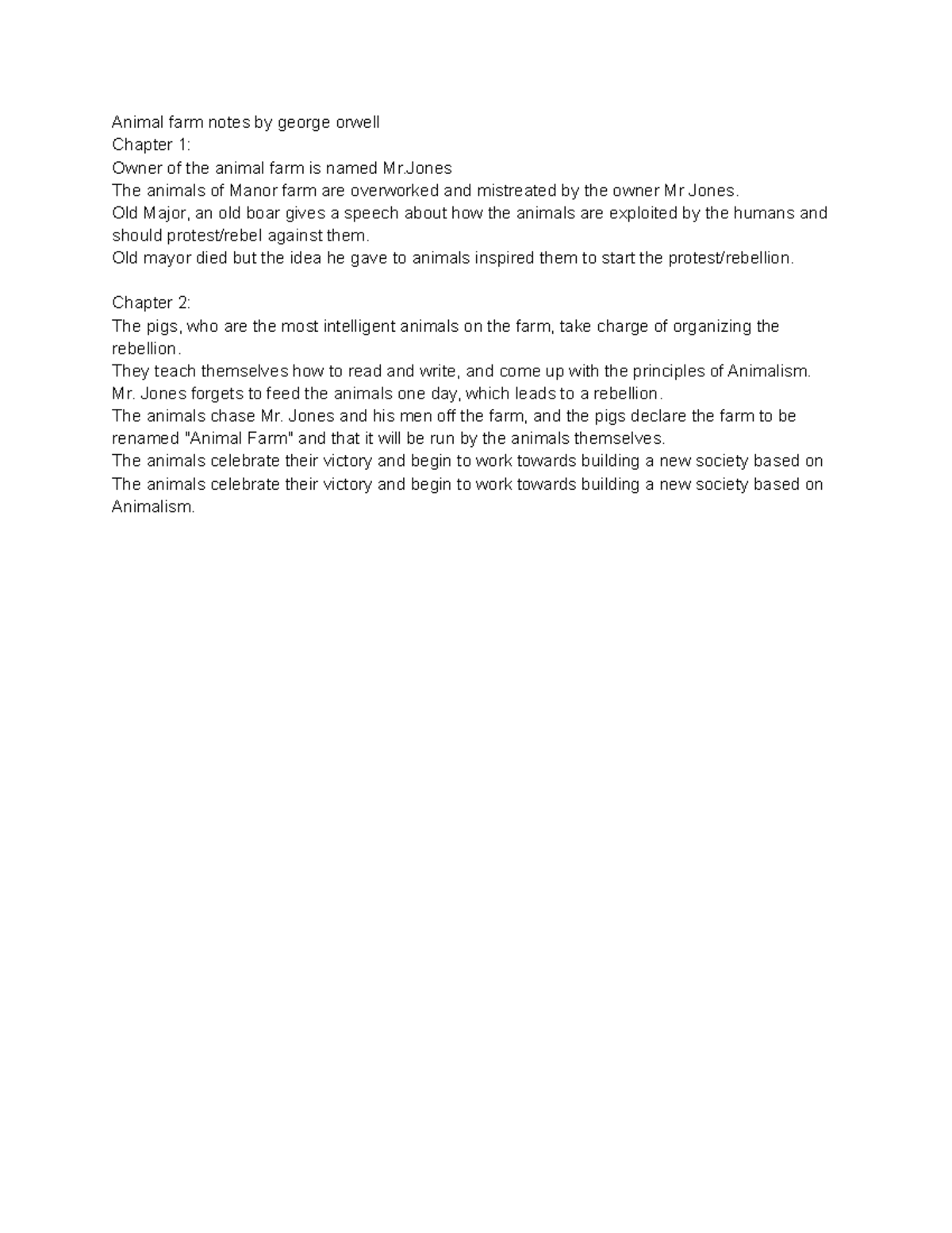 Animal farm notes by george orwell - Animal farm notes by george orwell ...