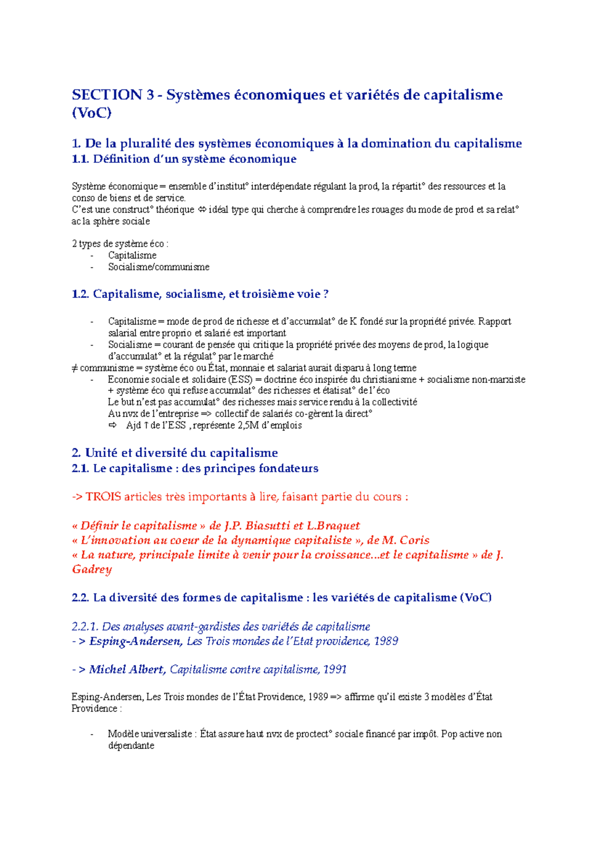 Chap 13, Sect 3, Fiche - Economie - SECTION 3 - Systèmes économiques et ...
