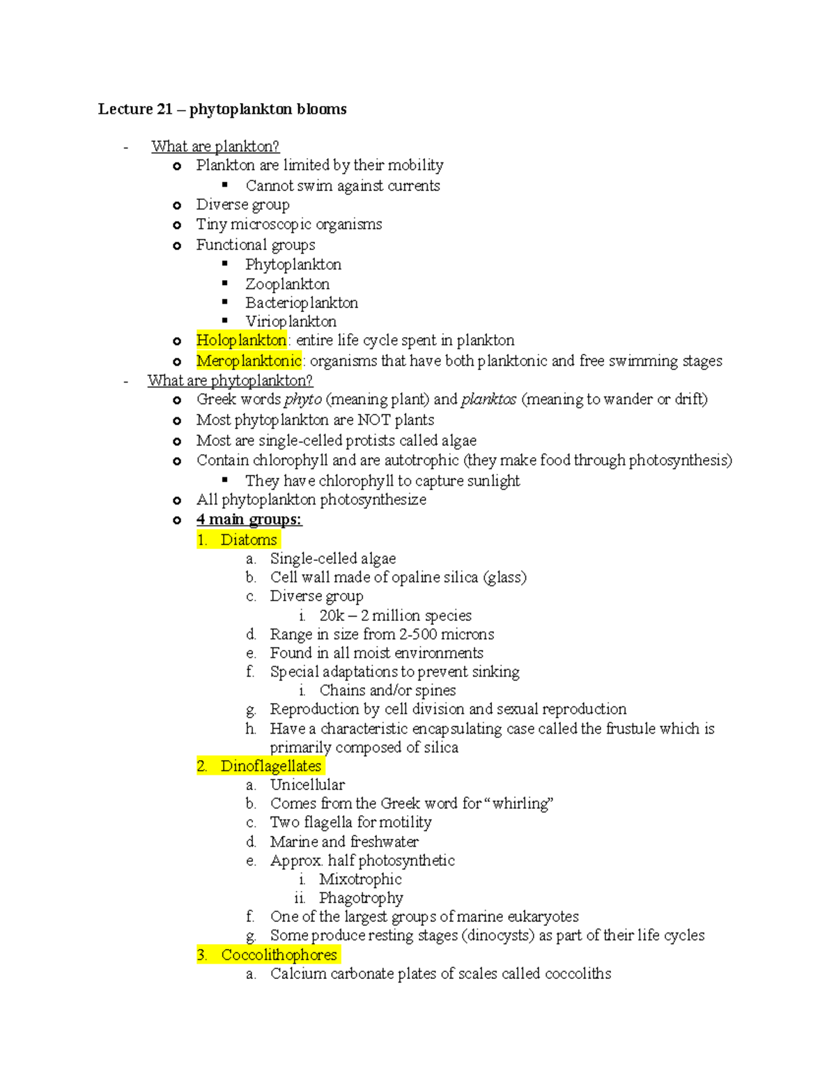 Lecture 21 – phytoplankton blooms - Lecture 21 – phytoplankton blooms ...