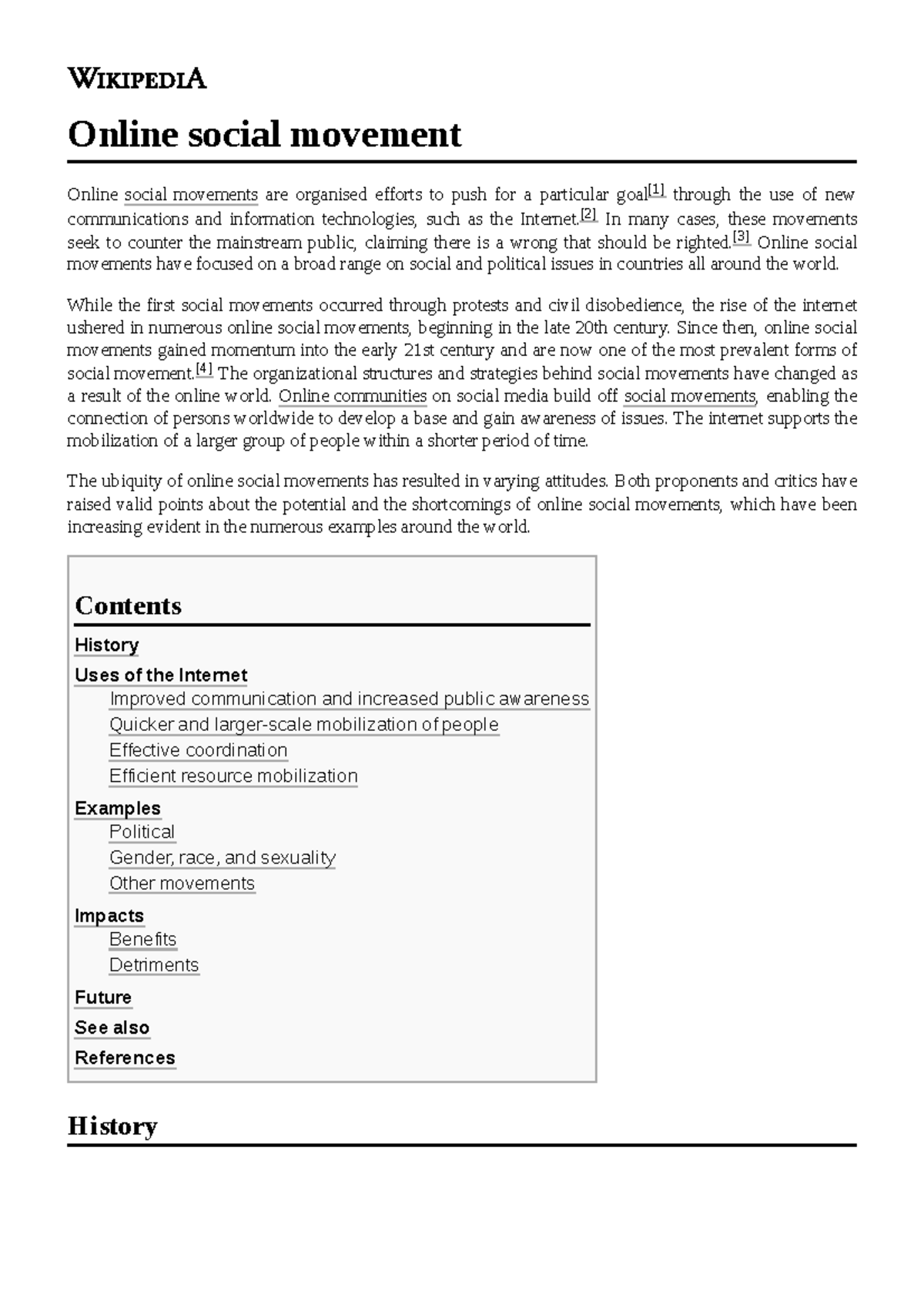 Online social movement - Online social movement Online social movements ...