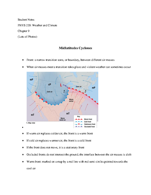 PHYS 220 Chapter 8 - notes - Student Notes PHYS 220: Weather and ...
