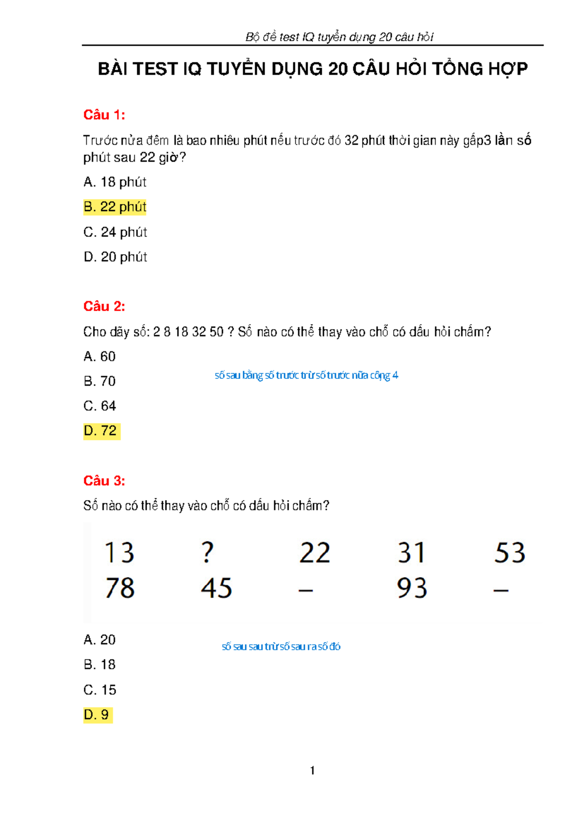 Test IQ 20Cau-Co Dap An - ưhbdqjbdejhqnj - BÀI TEST IQ TUYỂN DỤNG 20 ...