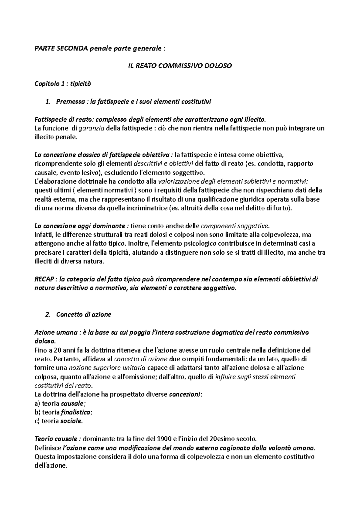 Parte Seconda penale parte speciale cap 1 Fiandaca musco - il reato ...