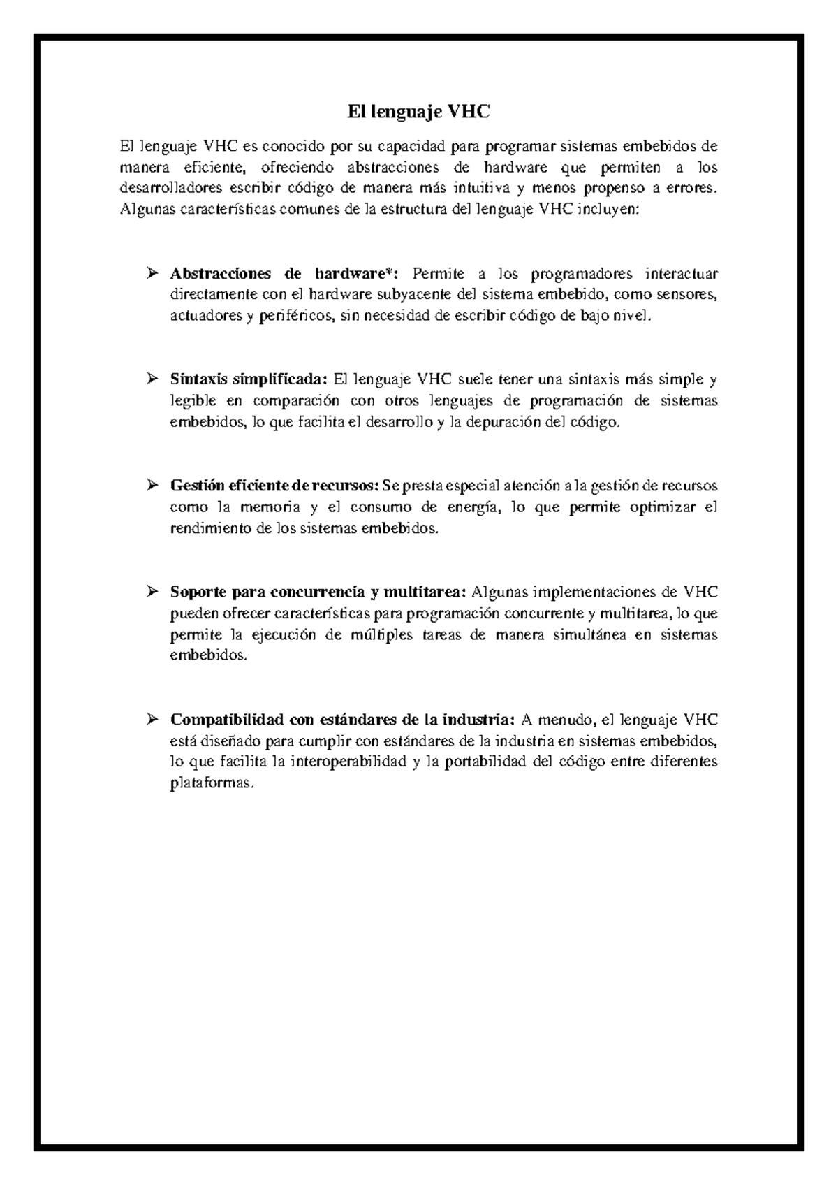 El lenguaje VHC - Algunas características comunes de la estructura del ...