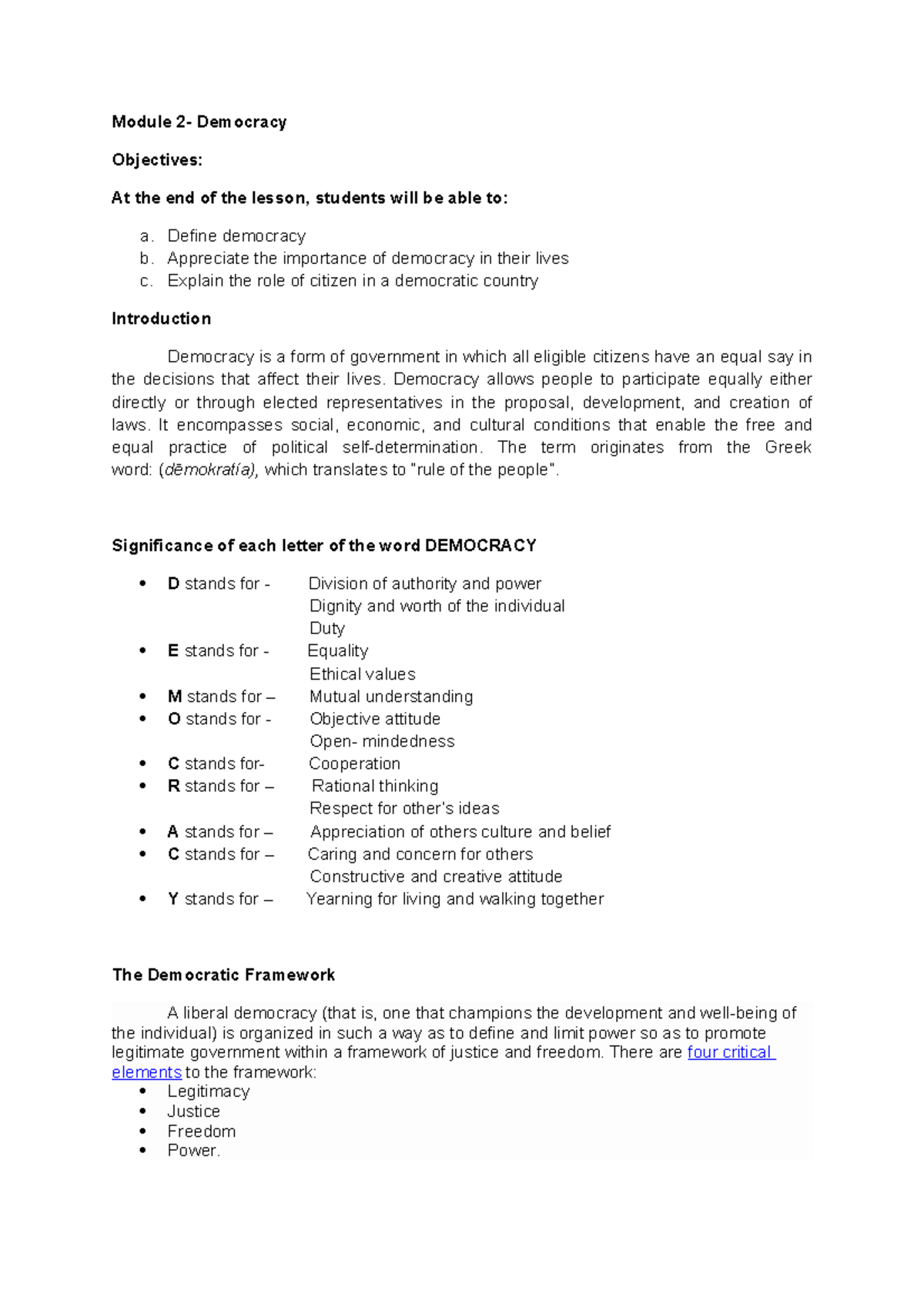 Lesson-2-Democracy - Contemporary World Module - Module 2- Democracy ...
