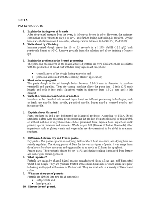 SF UNIT 3,4 - TWO MARK - TWO MARKS - UNIT 3 CORN-BASED SNACKS Write about the tortilla chip ...