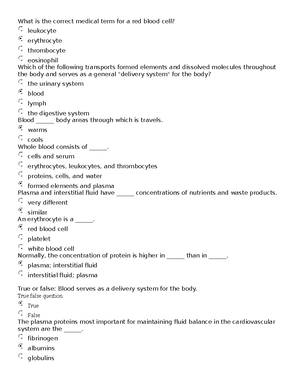 Chapter 22 - Immune System - Answers - multiple choice 2 Mucous ...