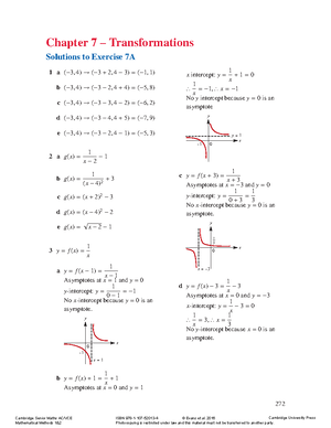 Chapter 5 worked solutions - Chapter 5 – Functions and relations Solutions to Exercise 5A 1 A ...