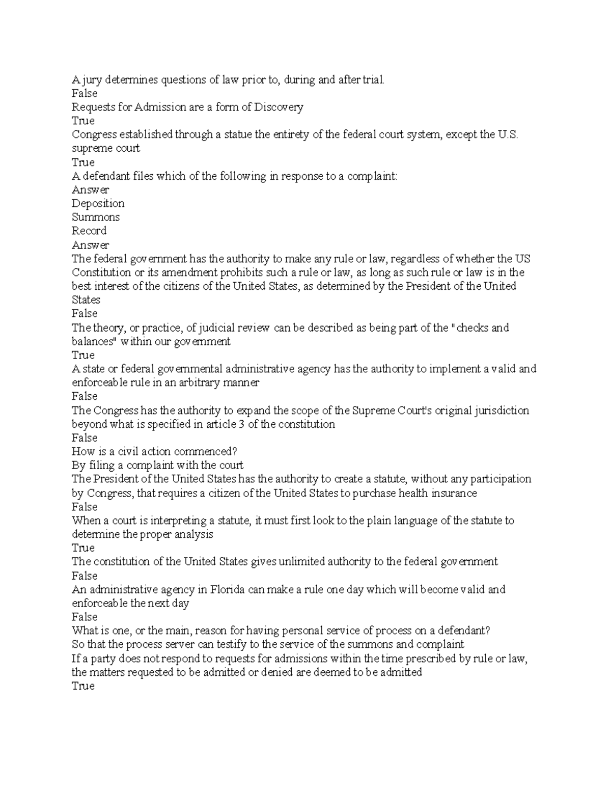 A jury determines questions of law prior to - False Requests for ...