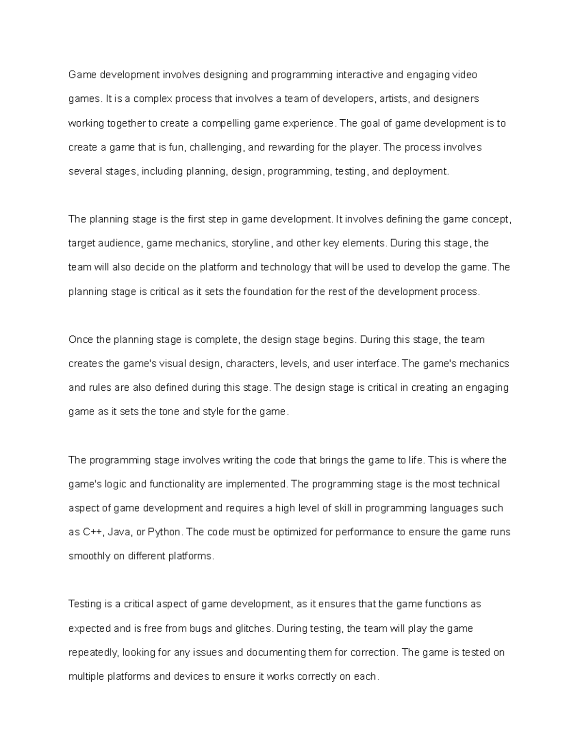 Game Development Design And Programming Game Development Involves Designing And Programming 0223