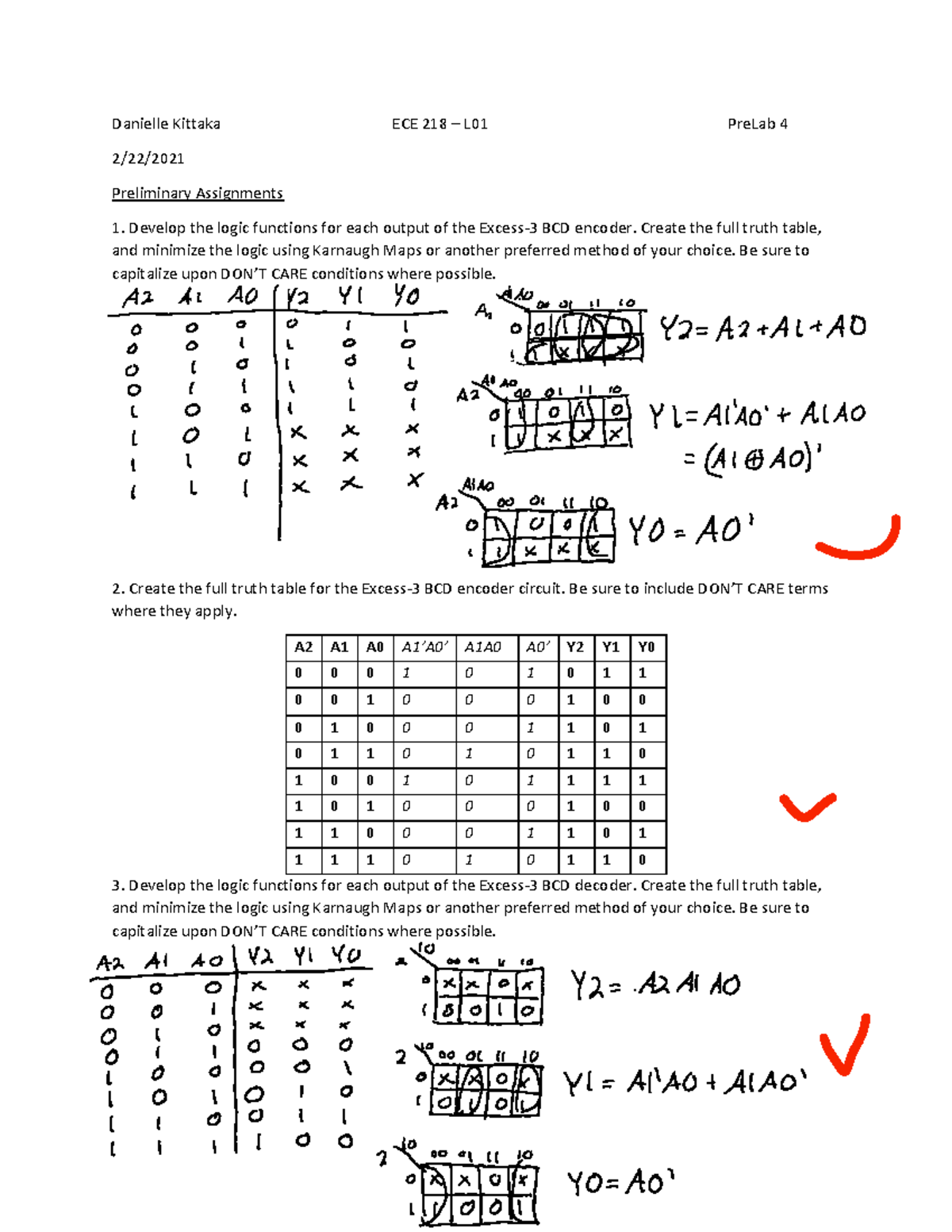 ECE 218 Pre Lab 4 Prof Borkar - Danielle Kittaka ECE 218 – L01 PreLab 4 2/22/ Preliminary - Studocu