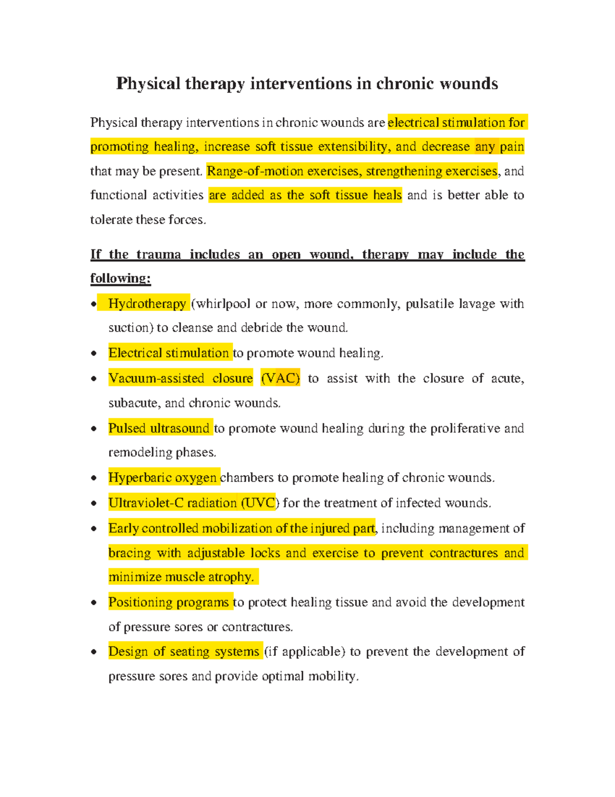 2- Wound treatment - Physiology - Physical therapy interventions in ...