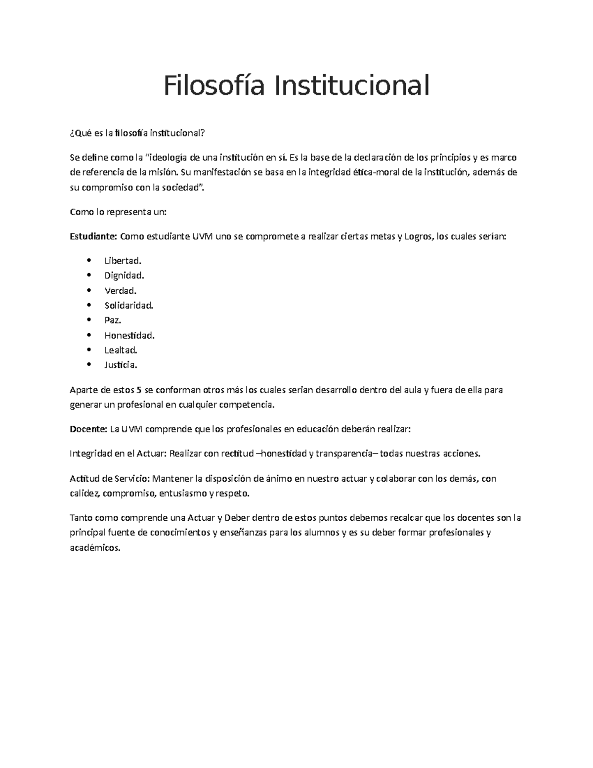 Filosofía Institucional - Filosofía Institucional ¿Qué es la filosofía ...