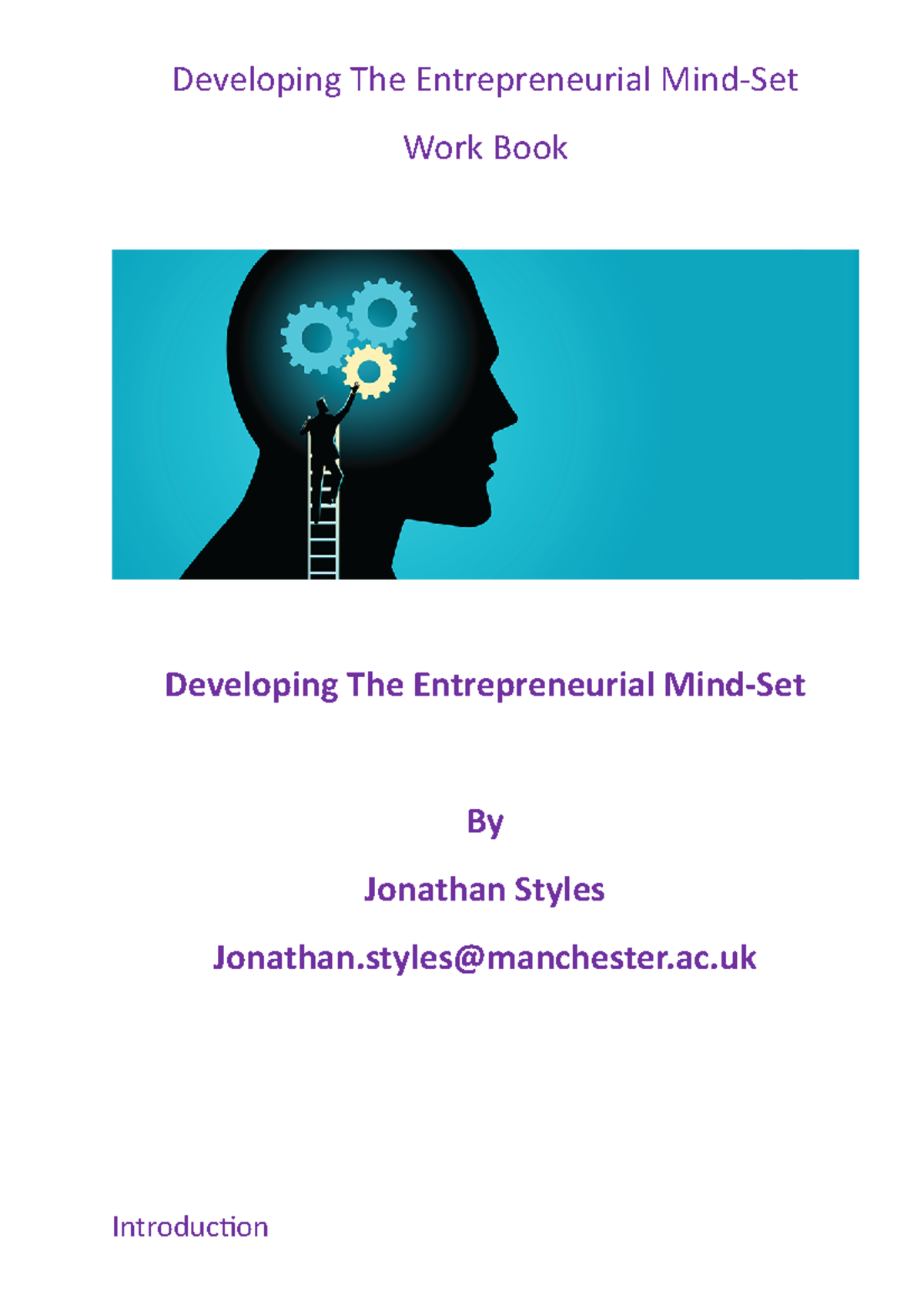 Developing The Entrepreneurial Mind Work Book - Work Book Developing ...