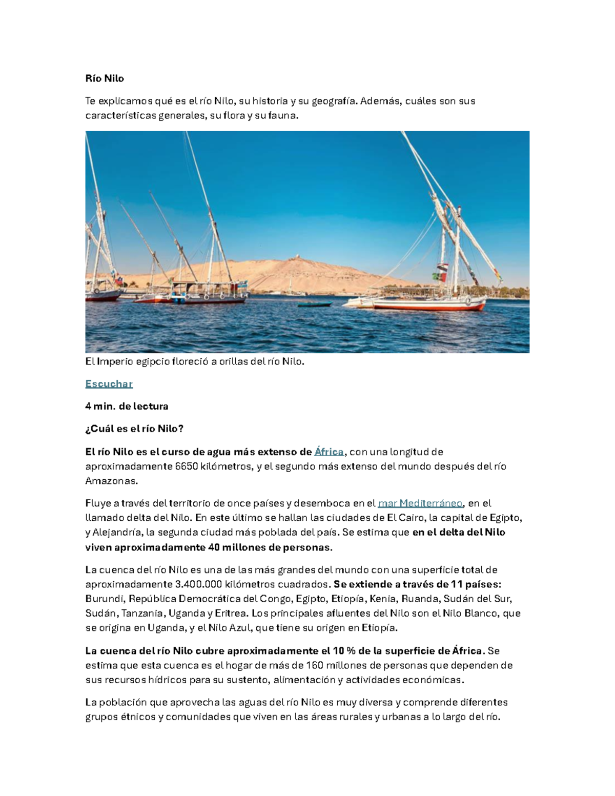 Río Nilo - Río Nilo - Río Nilo Te explicamos qué es el río Nilo, su ...