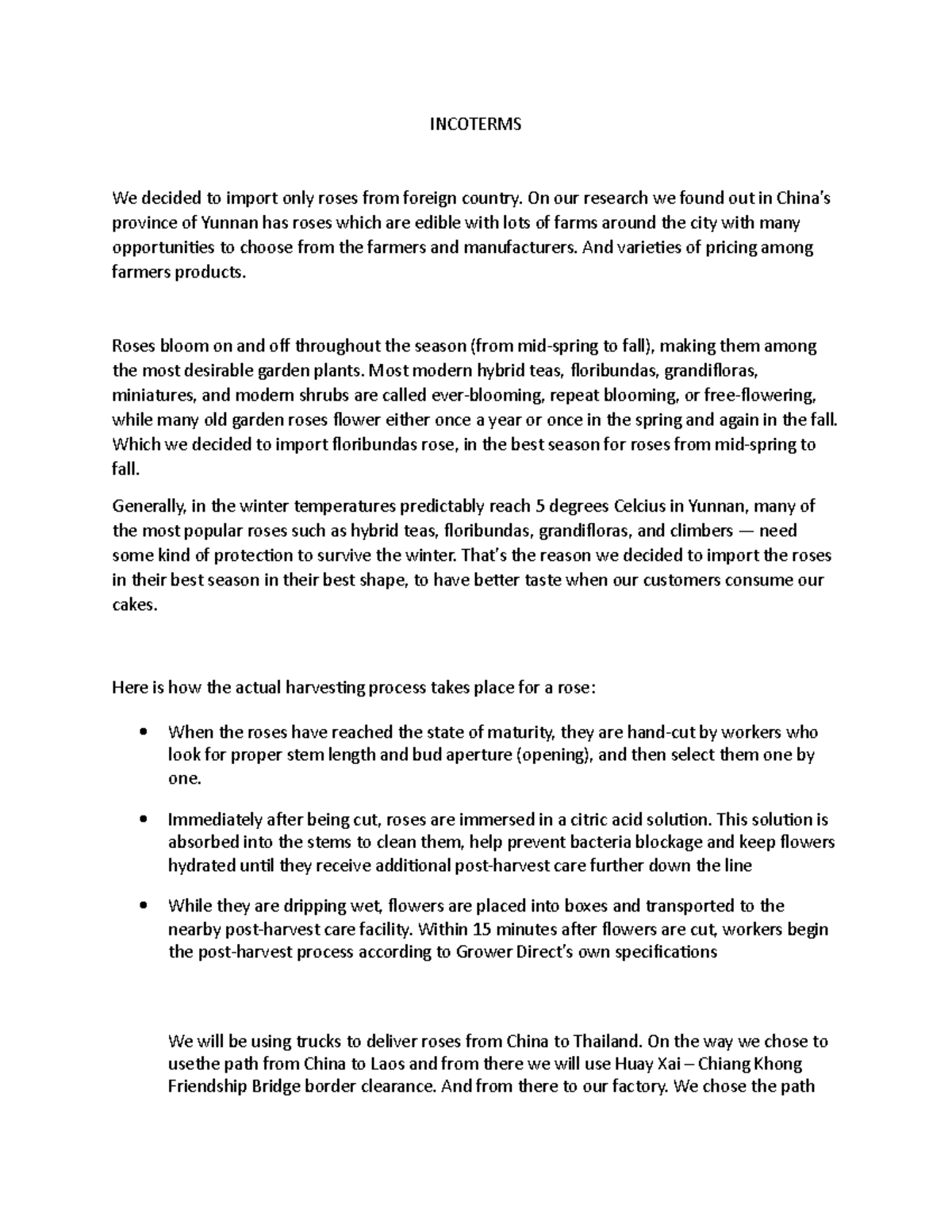 ABC report - The service of logistics transportation - INCOTERMS We ...