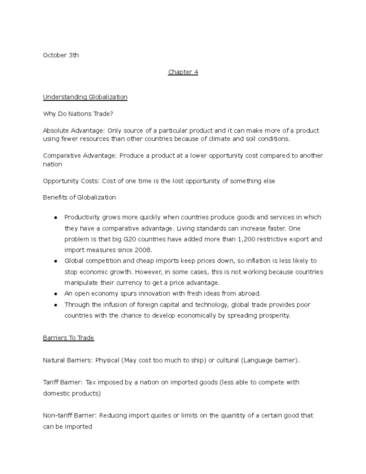 MGMT - Chapter 4 - MGMT 1000 - October 3th Chapter 4 Understanding ...