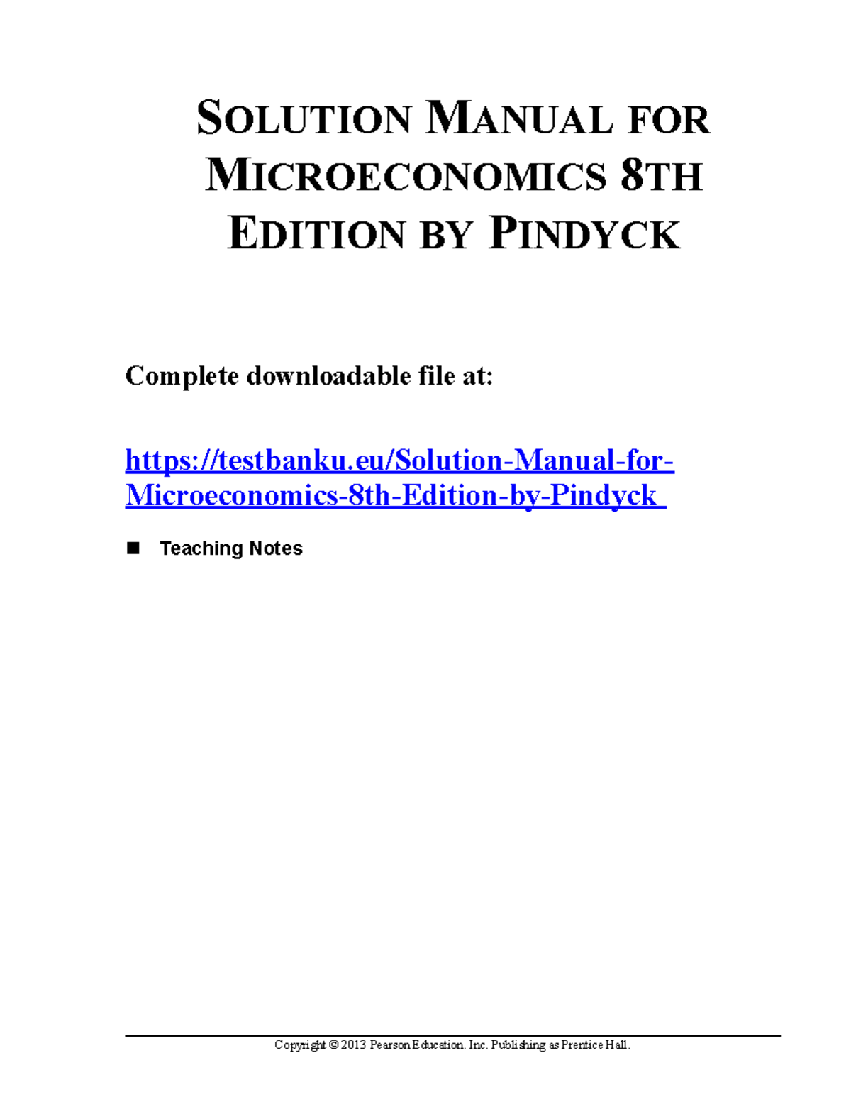 Solution Manual for Microeconomics 8th E - SOLUTION MANUAL FOR ...