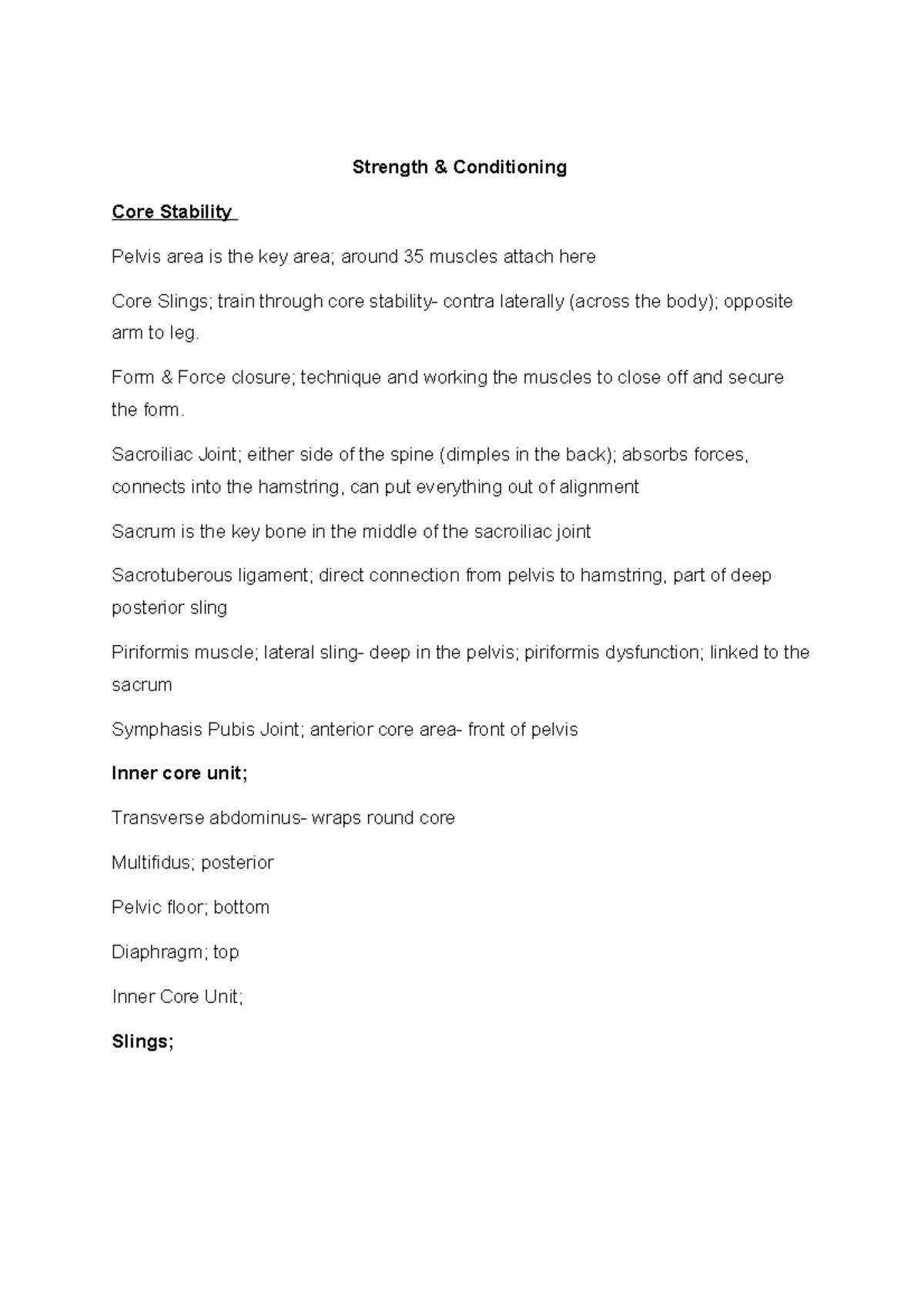 Strength and Conditioning Exam Notes - Strength & Conditioning Core ...