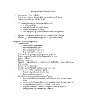 Chapter 4 Slide Summary - Intro to Forensic Science February, 3 2020 ...