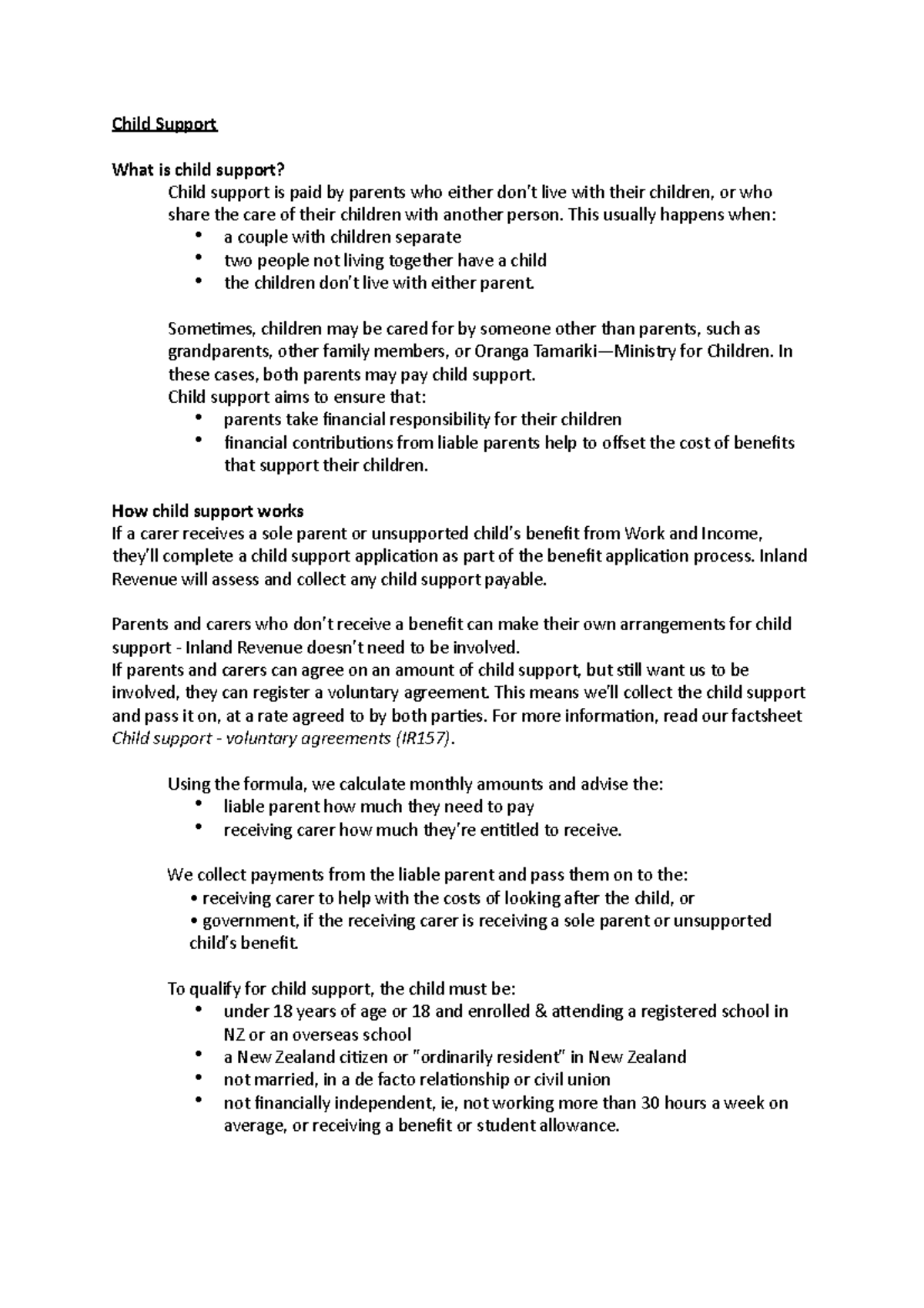 Child Support - Child Support What is child support? Child support is ...