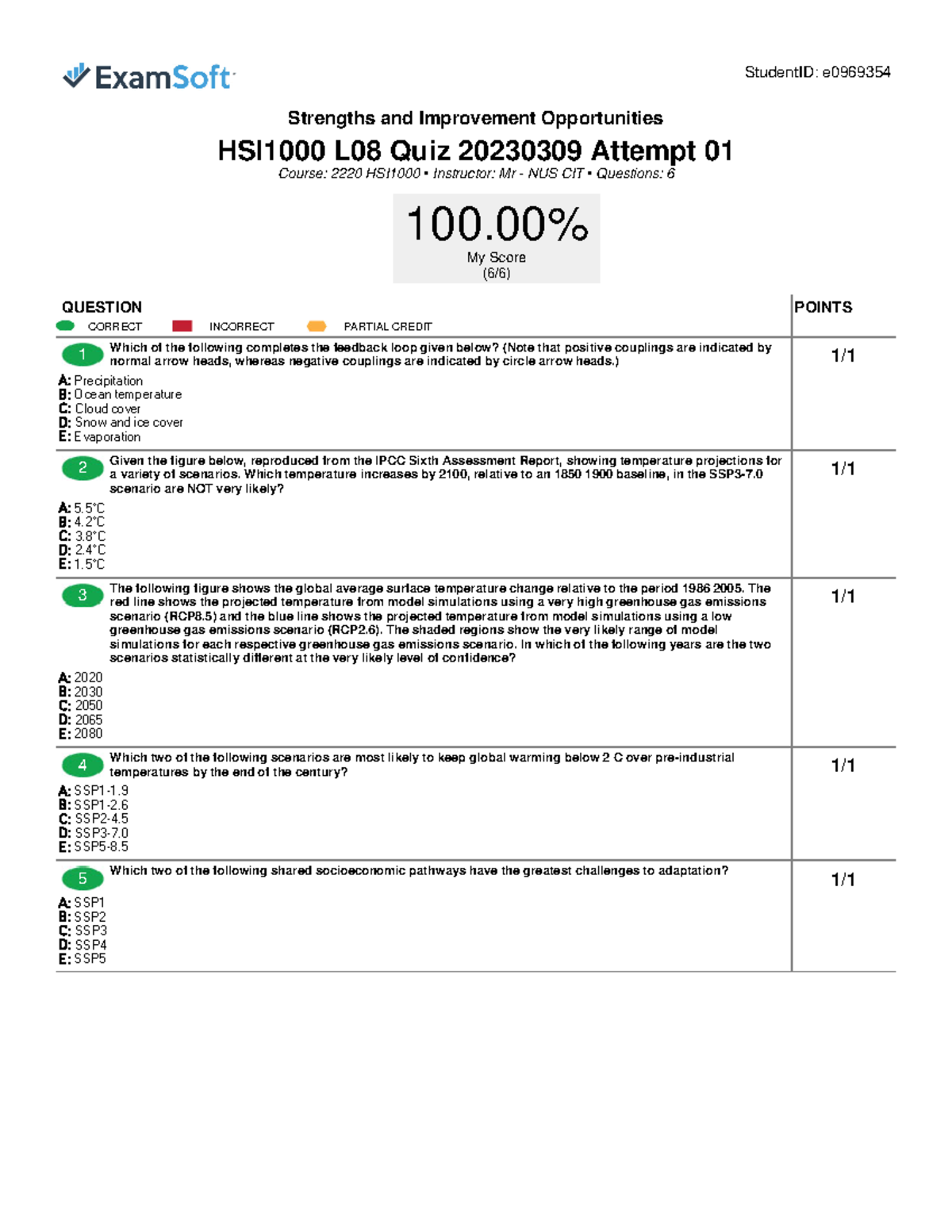 Exam Taker Answer Report (10) - Strengths and Improvement Opportunities ...